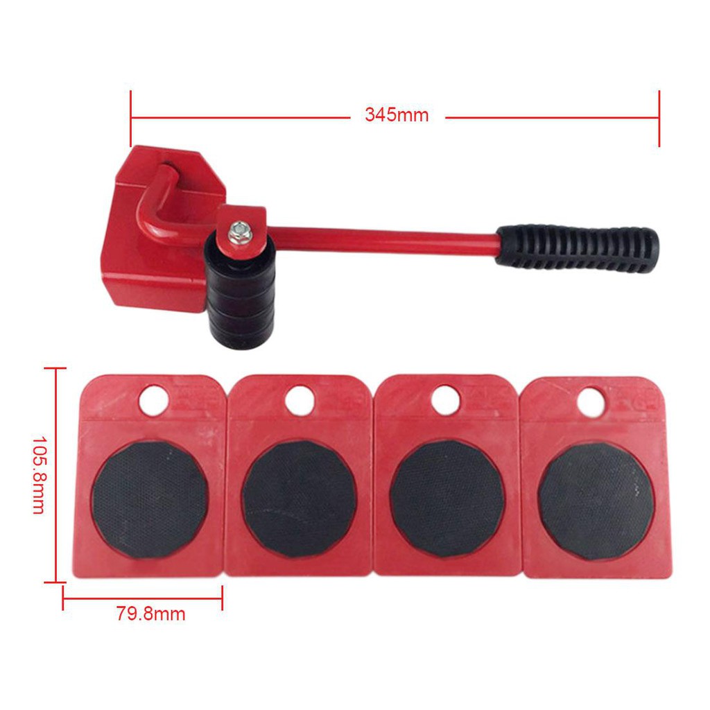 Heavy-Duty Furniture Lifter & Roller Wheel Moving Tool Set (5-Piece ...