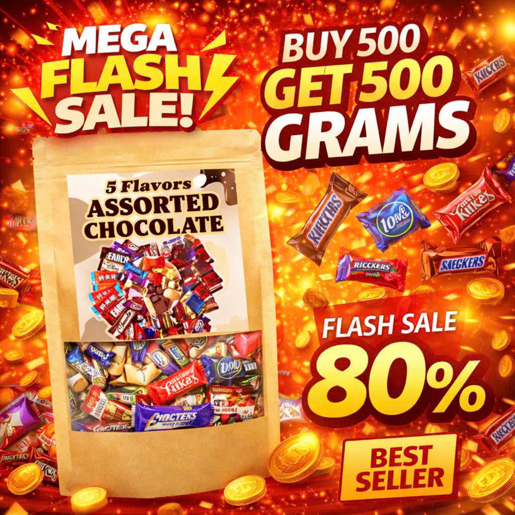 HOT SALE BUY 500 GET 500 Gram 5 Flavors Assorted Chocolate 420 Grams ...