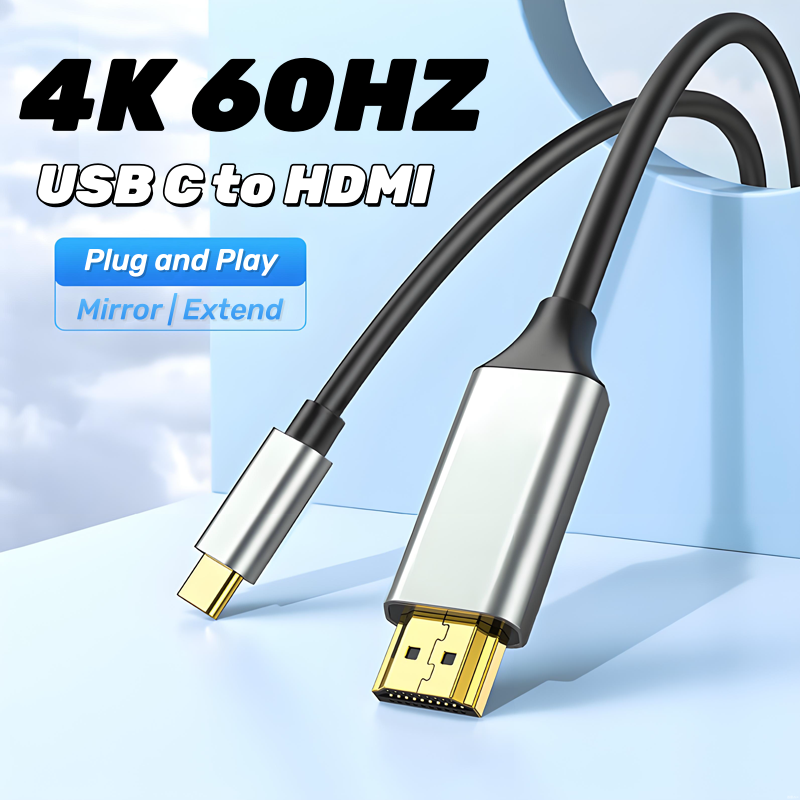 1.8M 4K USB C to HDMI Cable Thunderbolt 4 HDTV Cord Type C For MacBook ...
