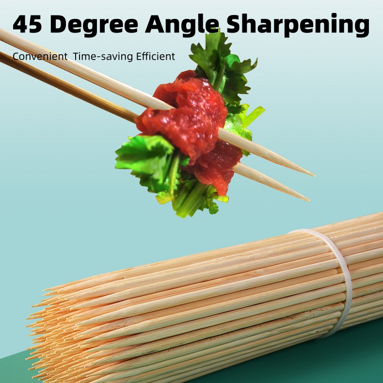 AMOY 100Pcs Disposable Bamboo Sticks Wood Sticks Sturdy Barbecue Sticks ...