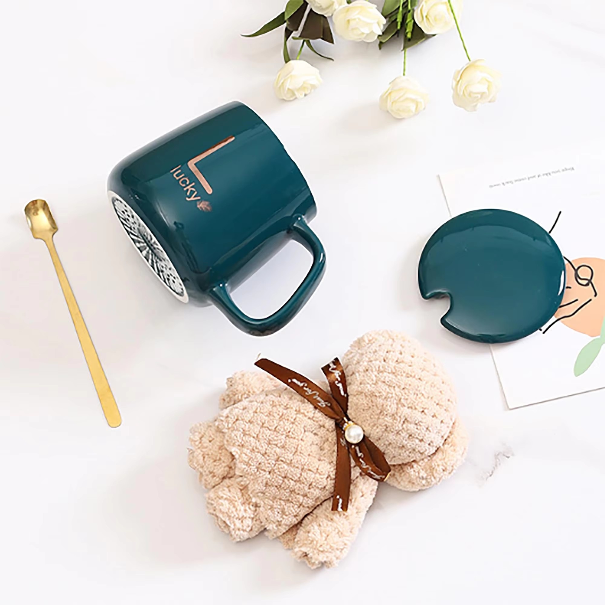 Ceramic Mug Set with Cute Towel Bear Gift Box Perfect to Valentine's ...