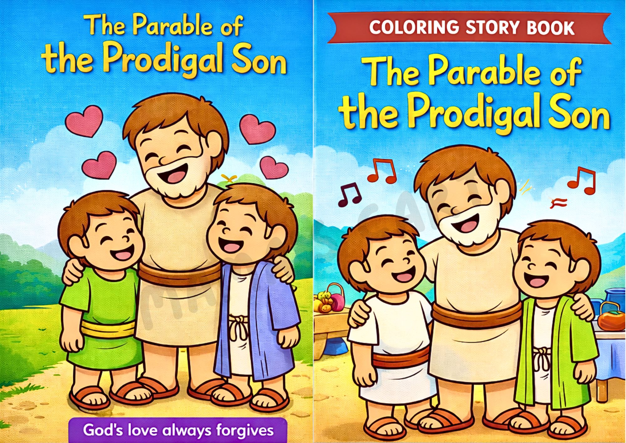 The Prodigal Son Coloring Bible Coloring Book for Kids with FREE ...