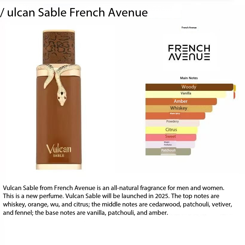 French Avenue Vulcan Feu / Vulcan Sable / Vulcan Baie 100ml EDP Long ...