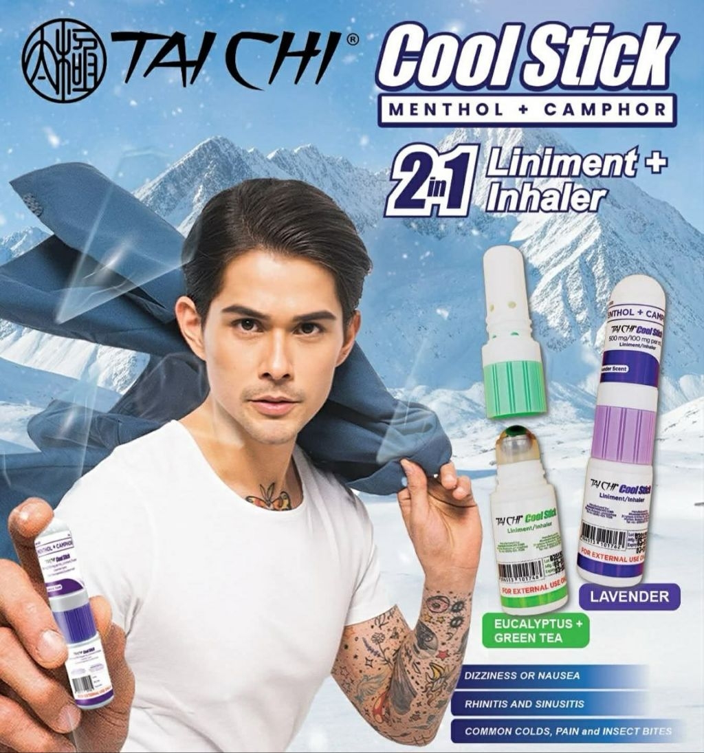 Tai Chi 2in1 Cool Stick Inhaler + Roll on Liniment ( Nasal Decongestant ...