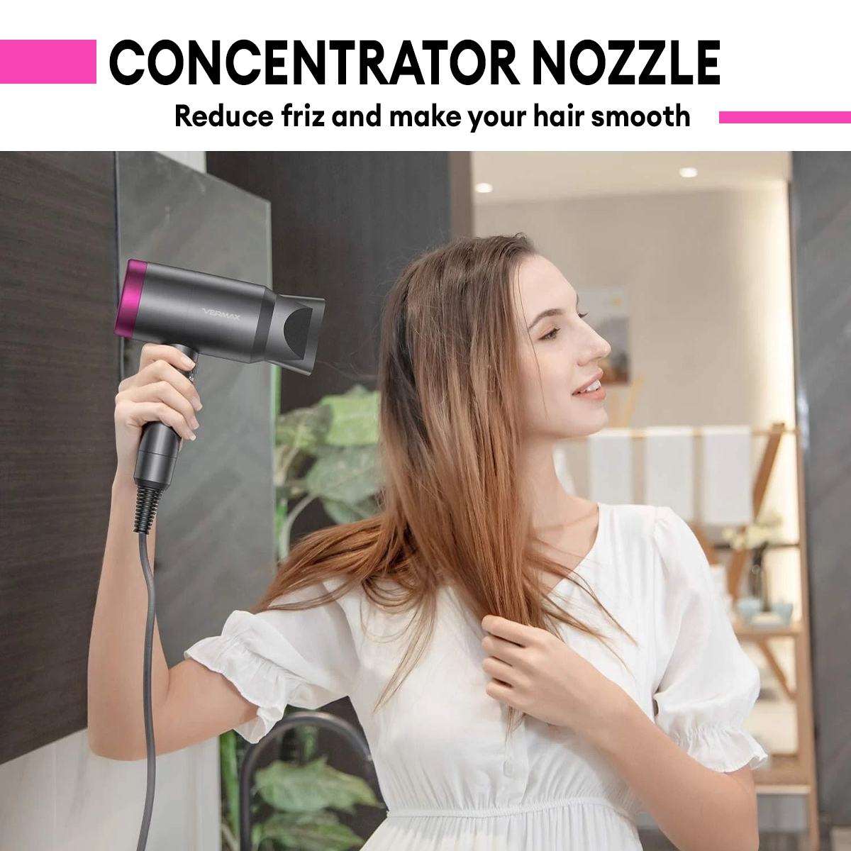 Vermax Ionic Hair Dryer Blower 1600W Portable Quick Dry Hot Cold Air ...