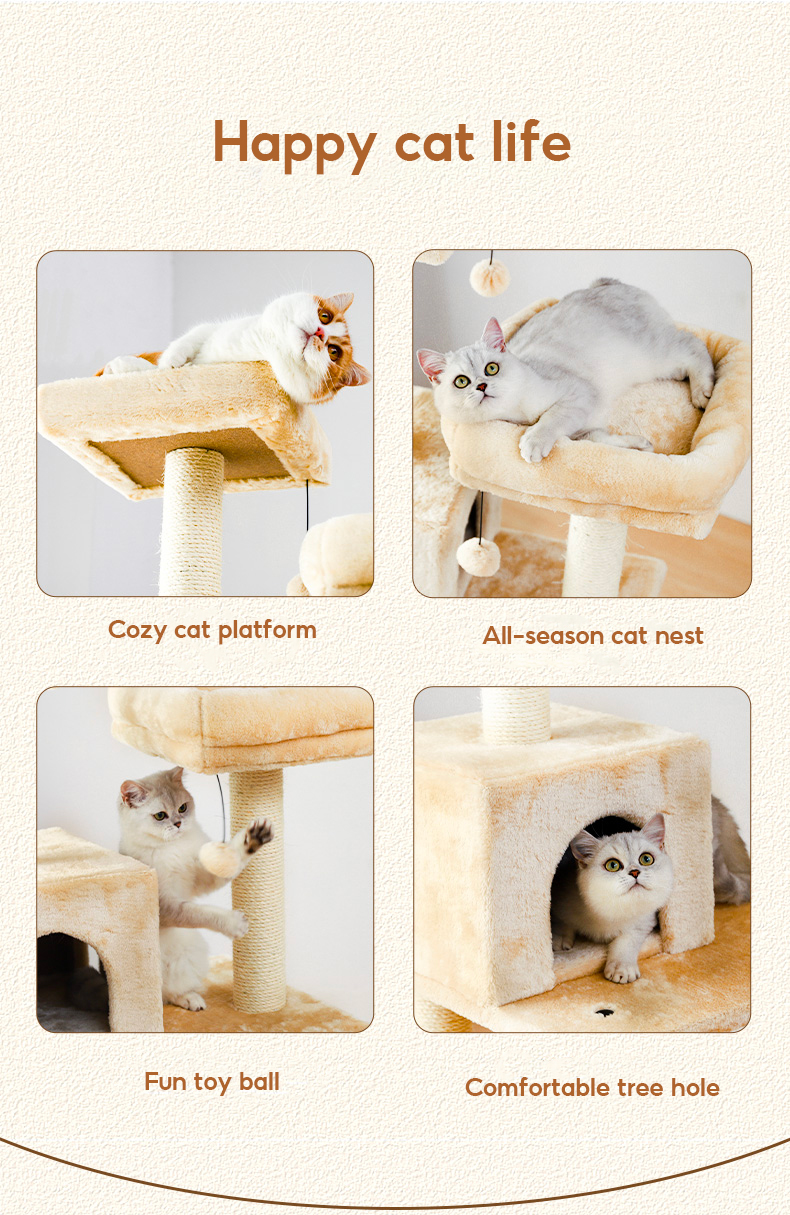 Cat Condo Cat Tree Tower House Cat Climbing Frame Large Cat apartment ...