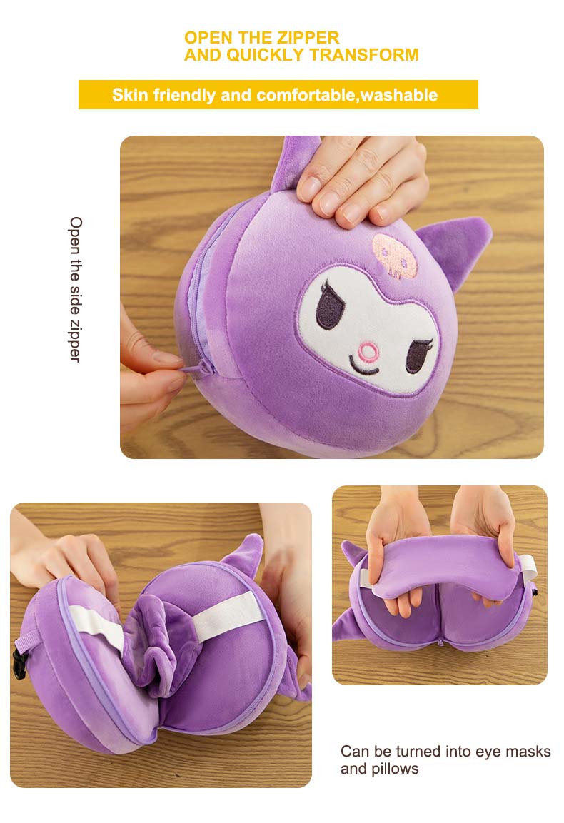 Multifunctional Eye Mask with Travel Pillow Portable Lunch Rest Plush ...
