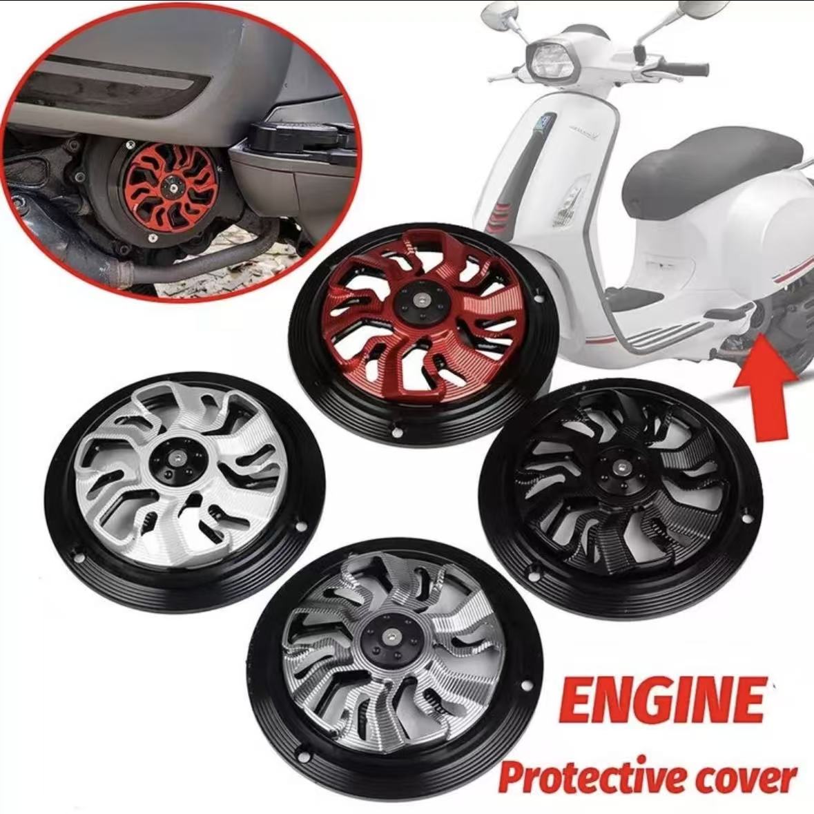 Motorcycle Engine Cover Fan Protector Radiator Universal For Yamaha MIO ...