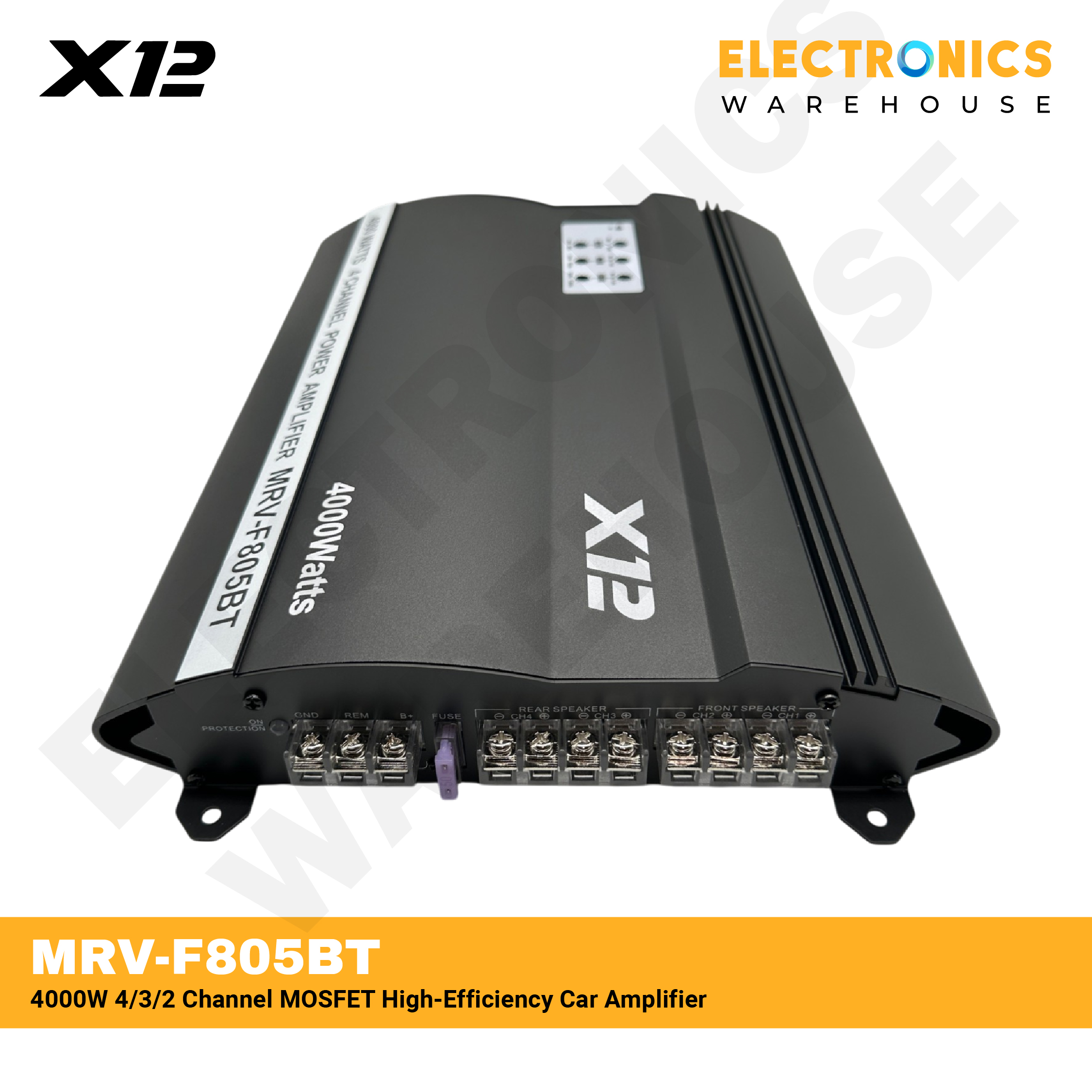 X12 MRV-F805BT – 4000W 4/3/2 Channel MOSFET High-Efficiency Car ...