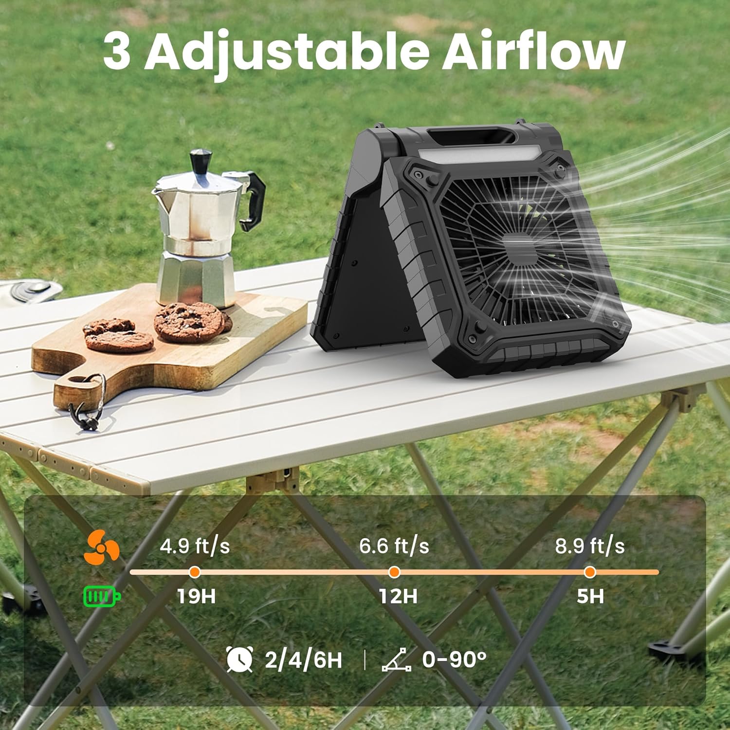 10000mAh Multifunctional Outdoor Solar Fan Portable Solar Fan Suitable ...