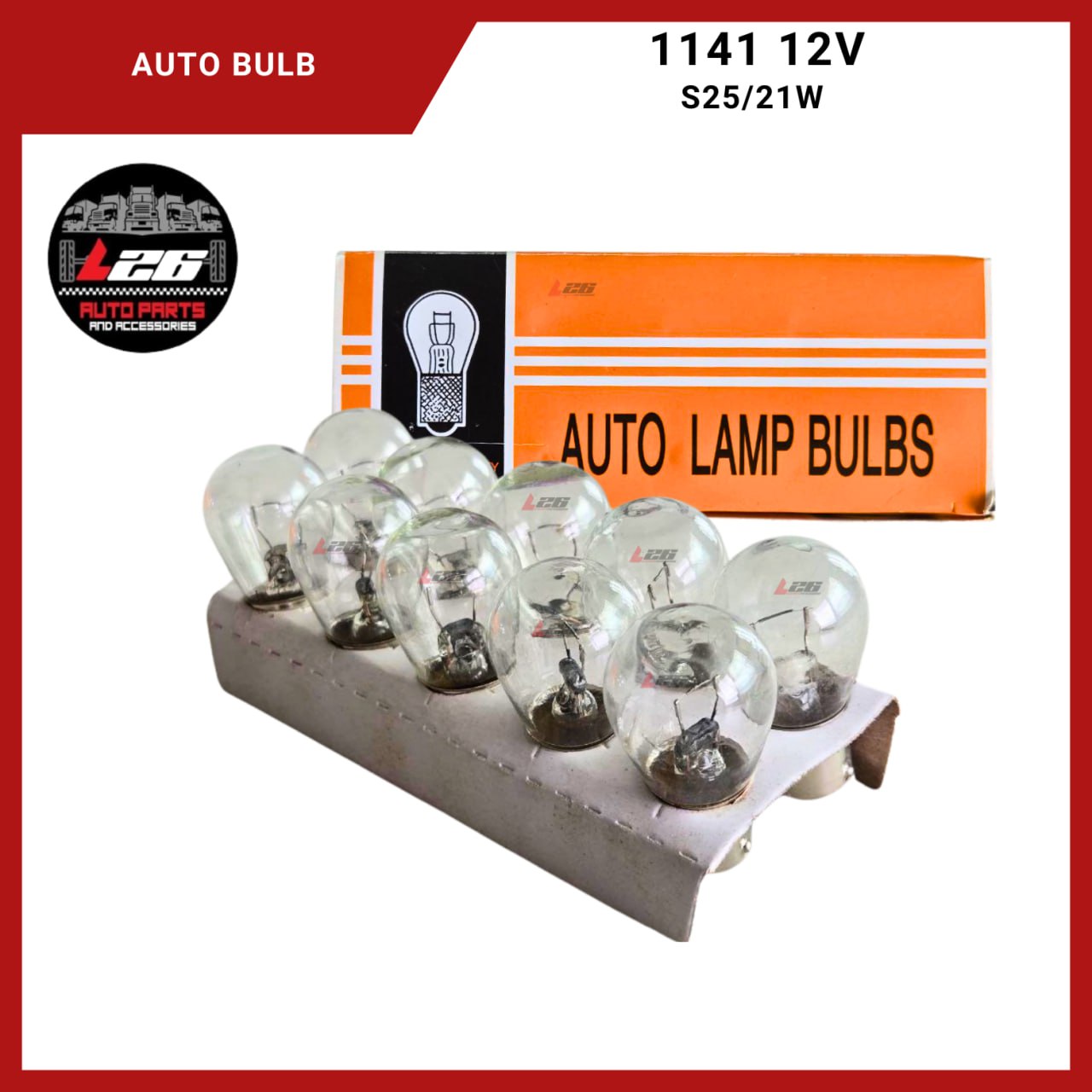10PCS/SET 1141 Car Halogen Bulb P21W S25 BA15s Clear Glass Car ...