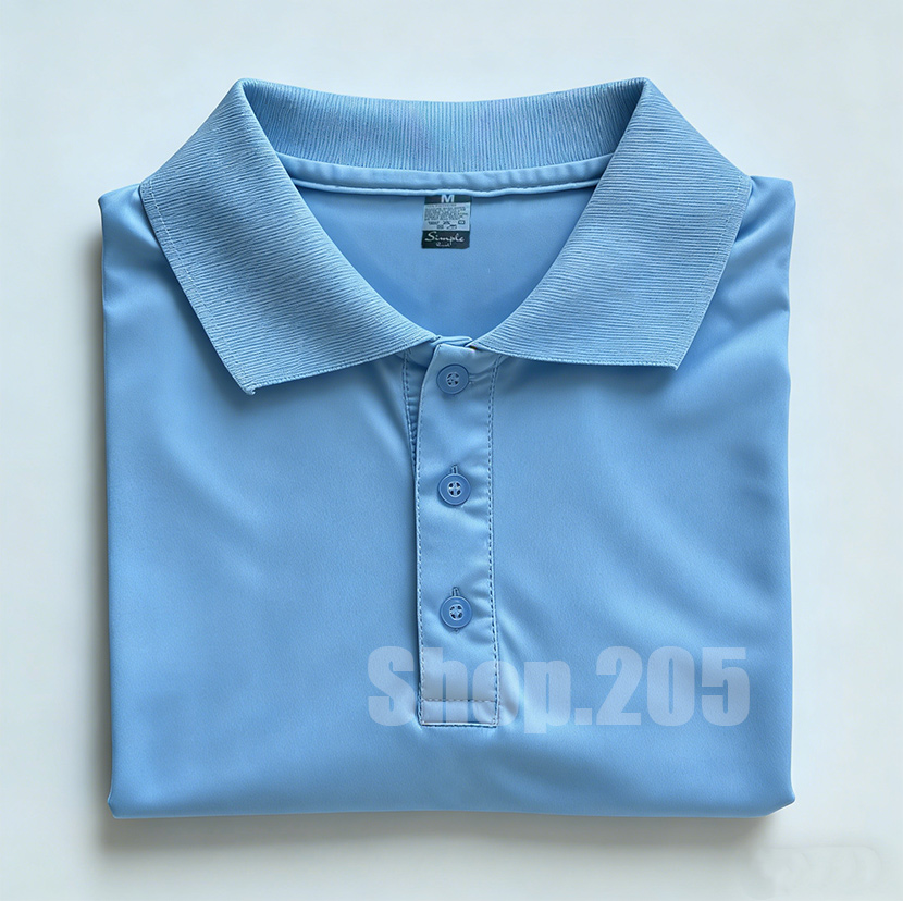 Active dry plain polo shirt popular color Light Blue unisex high ...