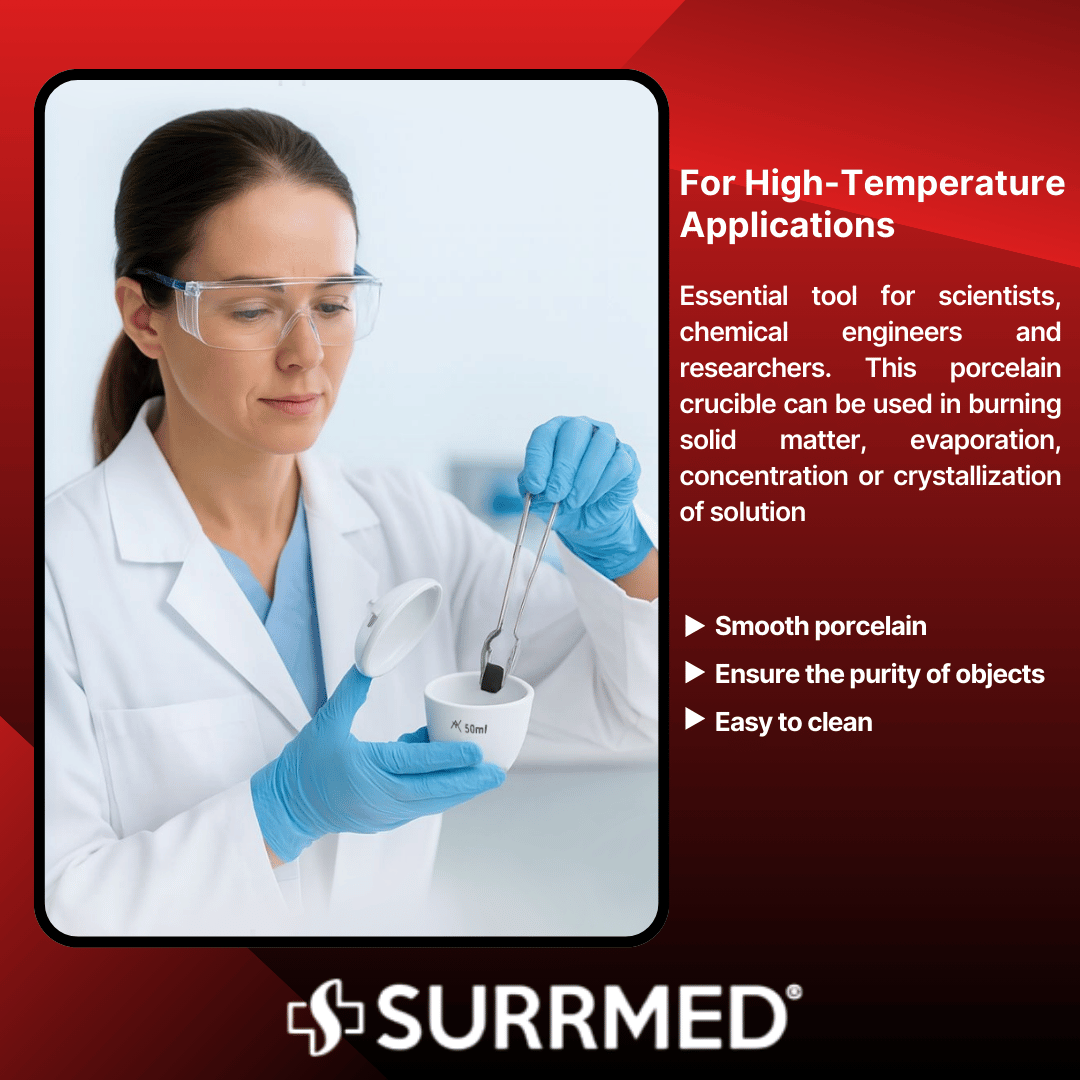 SURRMED Porcelain Crucible with Lid | High-Temperature Resistant ...