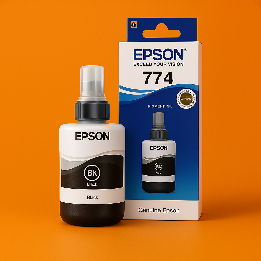 Epson ink 774 black, pigment-based Epson EcoTank 140ml. 6,000 pages ...