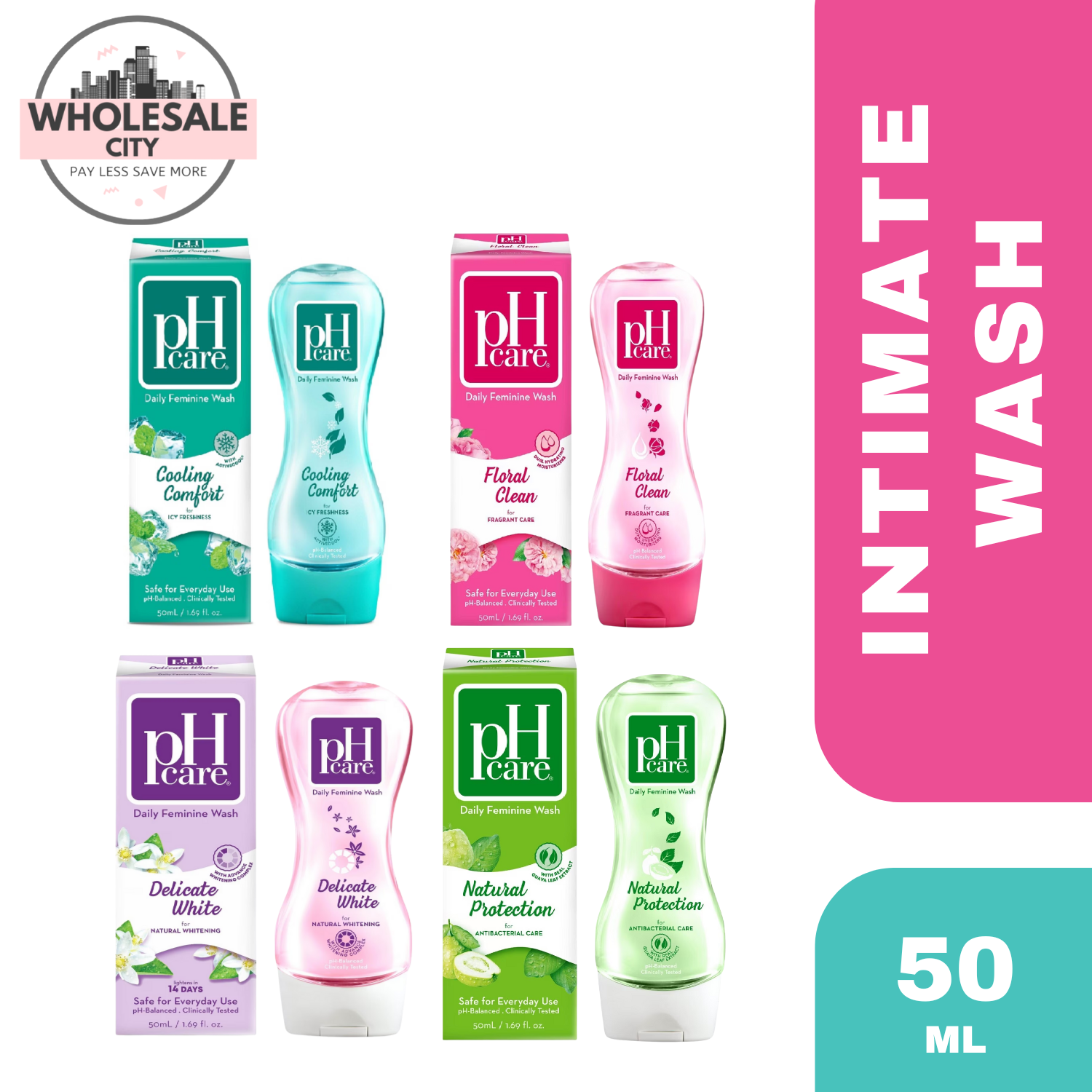 PH CARE DAILY FEMININE WASH 50ML | Shopee Philippines