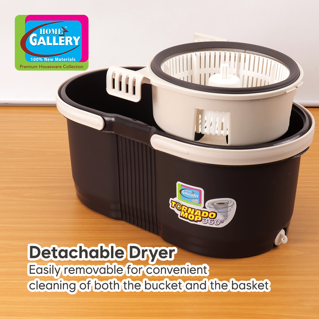 Home Gallery Detachable Dryer Tornado Mop & Spin Dry Bucket w/ 1 ...