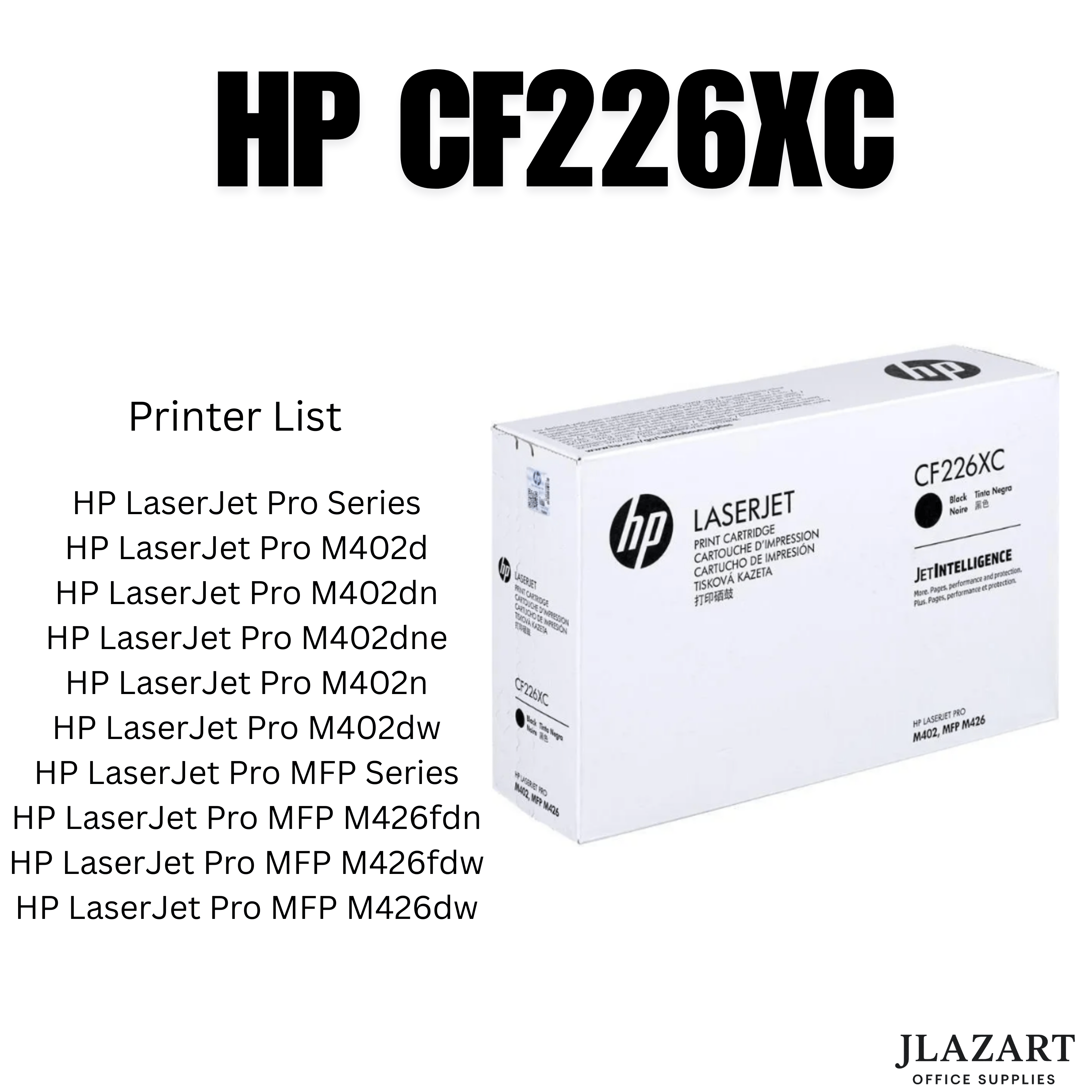 HP 26X CF226XC High Yield Black Toner Cartridge | For HP LaserJet Pro ...