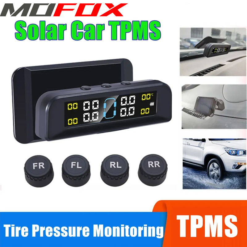 MOFOX Car TPMS Tire Pressure Monitoring System Solar LCD Display Tire ...