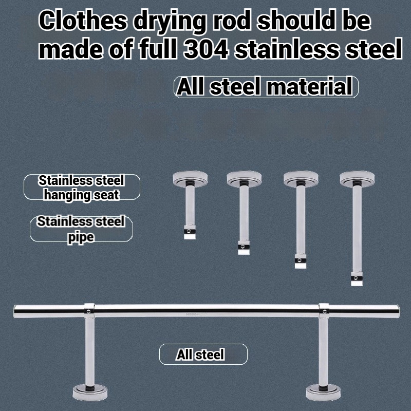 Balcony Ceiling Clothes Drying Rod Sampayan Stainless Steel Fixed ...