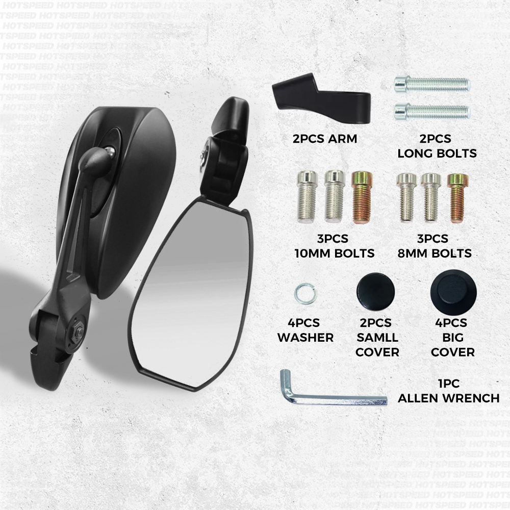 HOTSPEED Street King Side Mirror AOS4 Heavy Duty 360 Degree Rotational ...