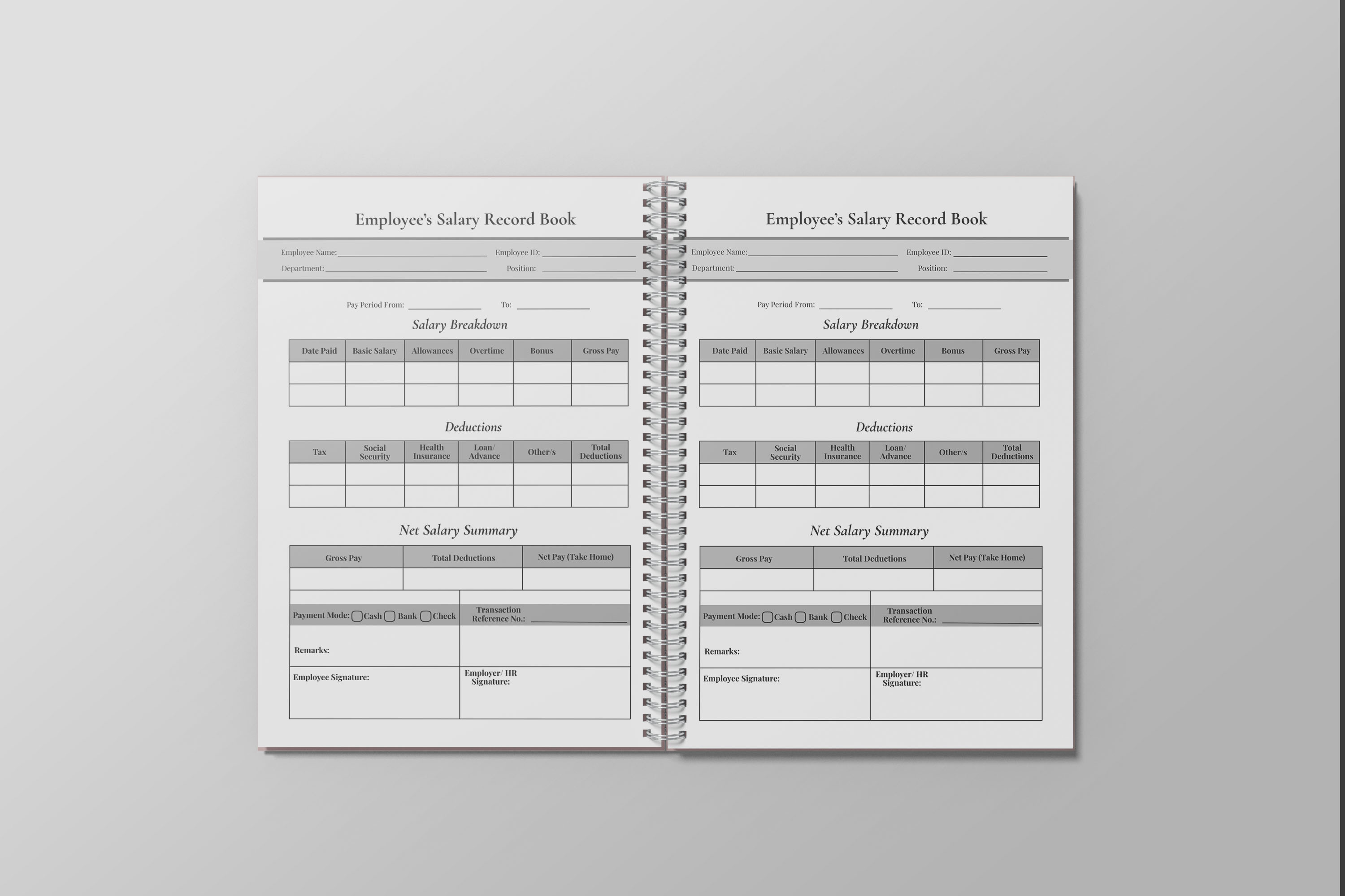 Employee Salary Record Book – Payroll Management Ledger for Payments ...