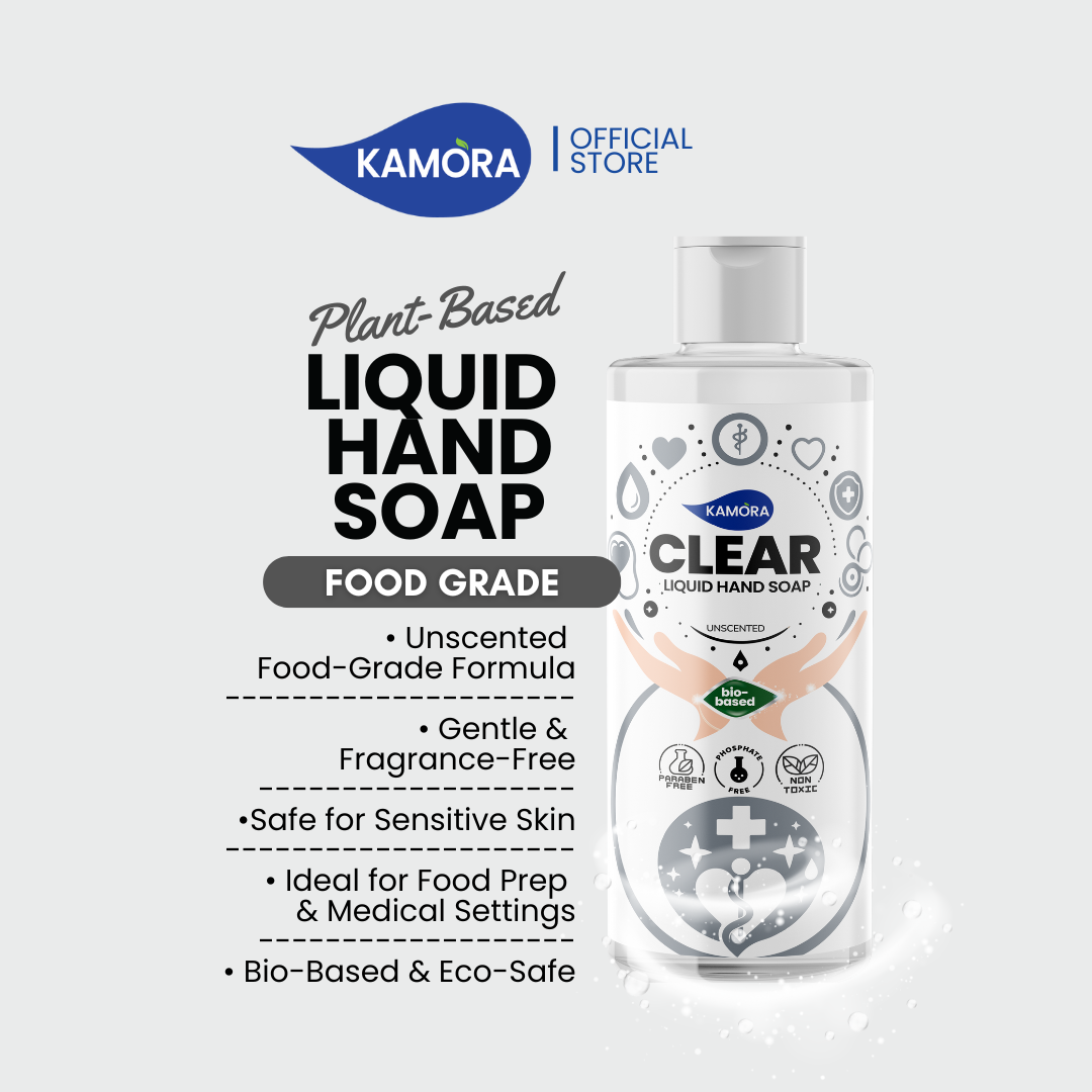Kamora Clear Hand Soap - Unscented Food Grade Formula, Gentle Bio-Based ...