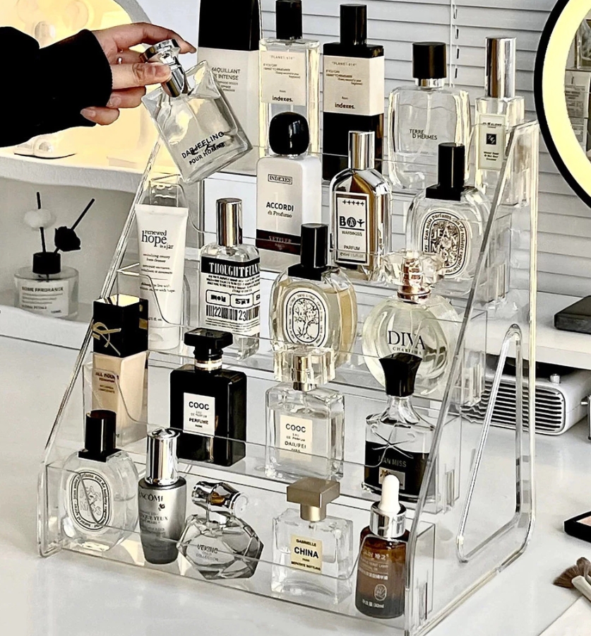 5 Layers Ladder Perfume Organizer Transparent Acrylic Display Rack ...