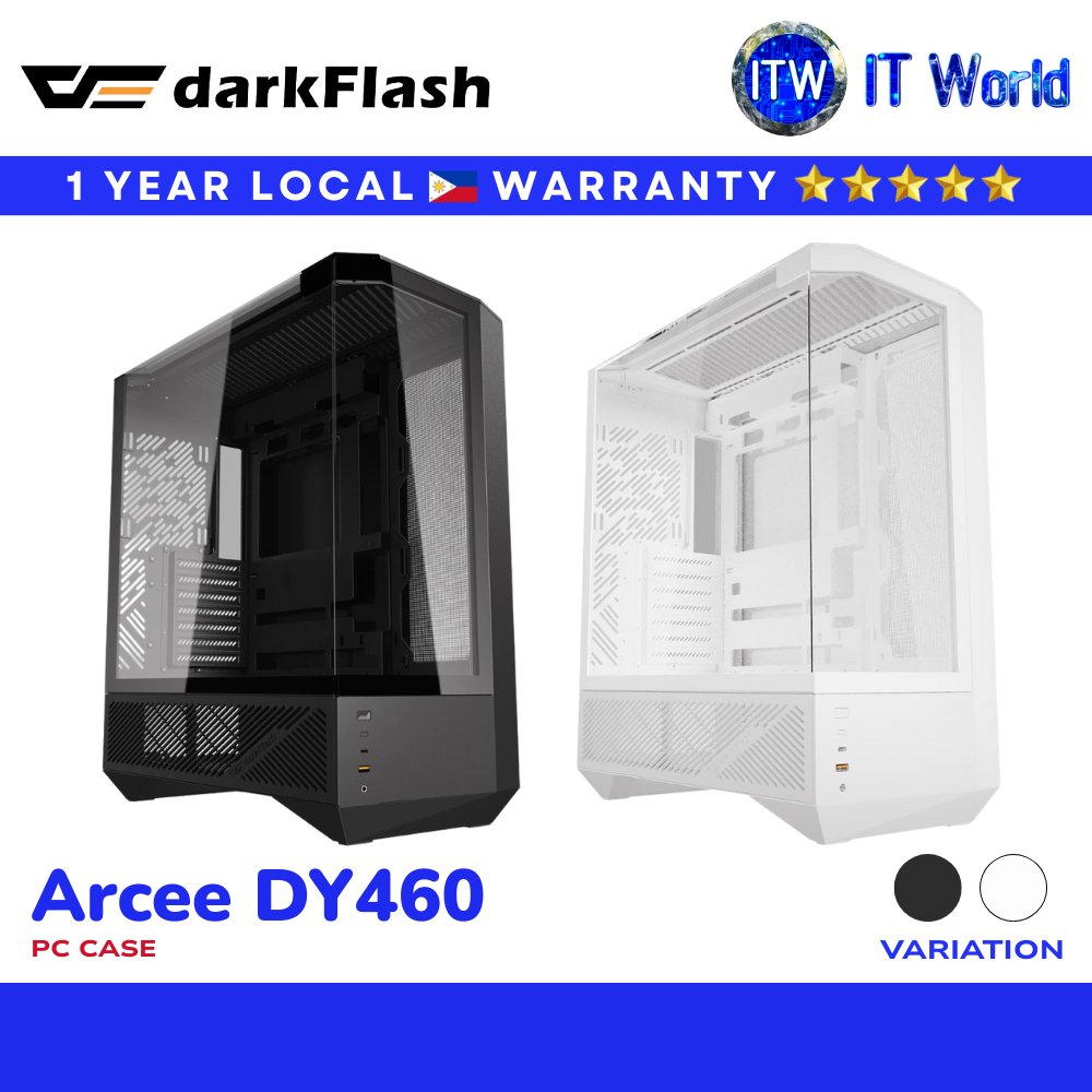 DarkFlash Arcee DY460 Three Side Glass Panel ATX Luxury PC Case (Black ...