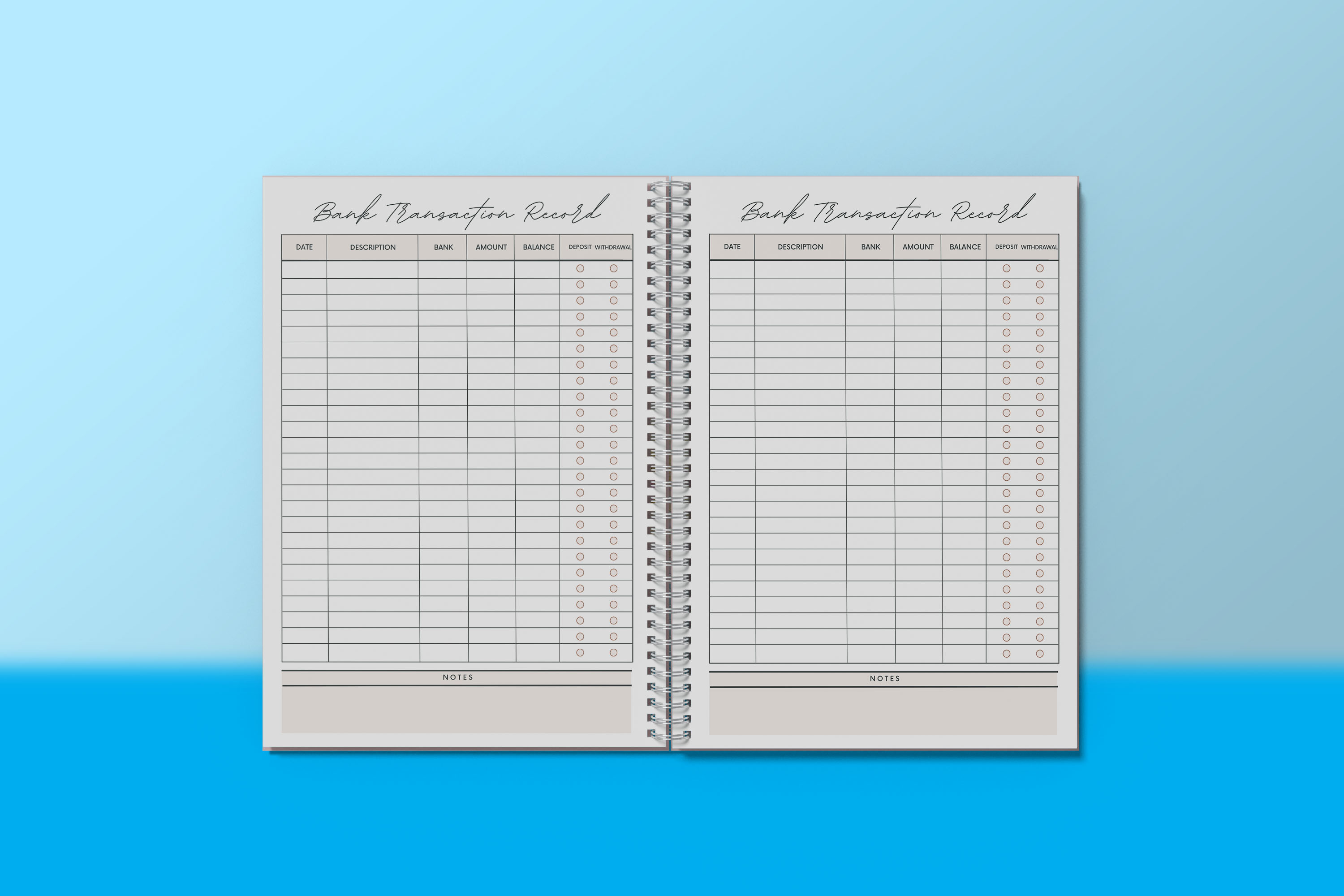 Bank Transaction Record Book – Track Deposits, Withdrawals & Balance ...