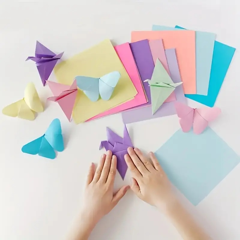 【100pcs】High Quality Color Paper Folding Paper DIY Handicraft Origami ...