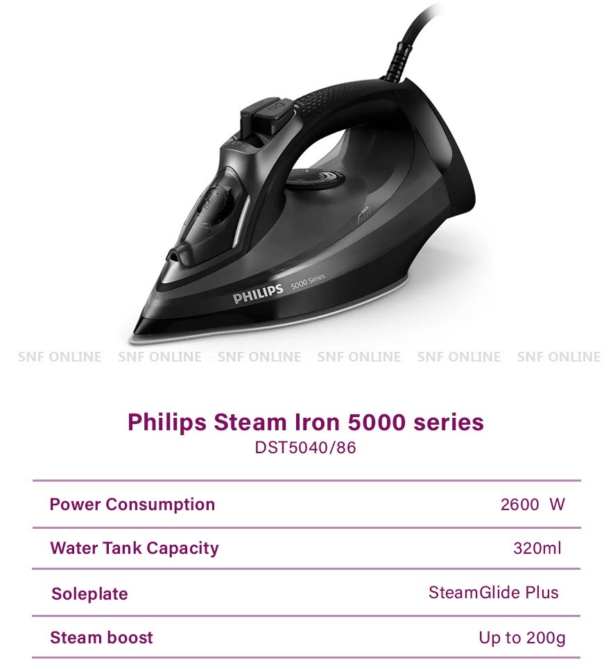 PHILIPS Seterika Wap Steam Iron Steam Boost (2600W) DST5040 DST5040/86 ...