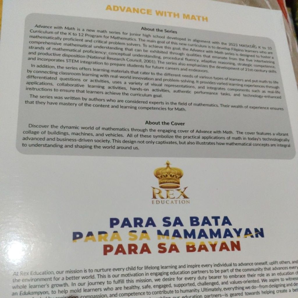 ADVANCE WITH MATH 8 - MATH MATATAG 2025 EDITION BOOK | Shopee Philippines
