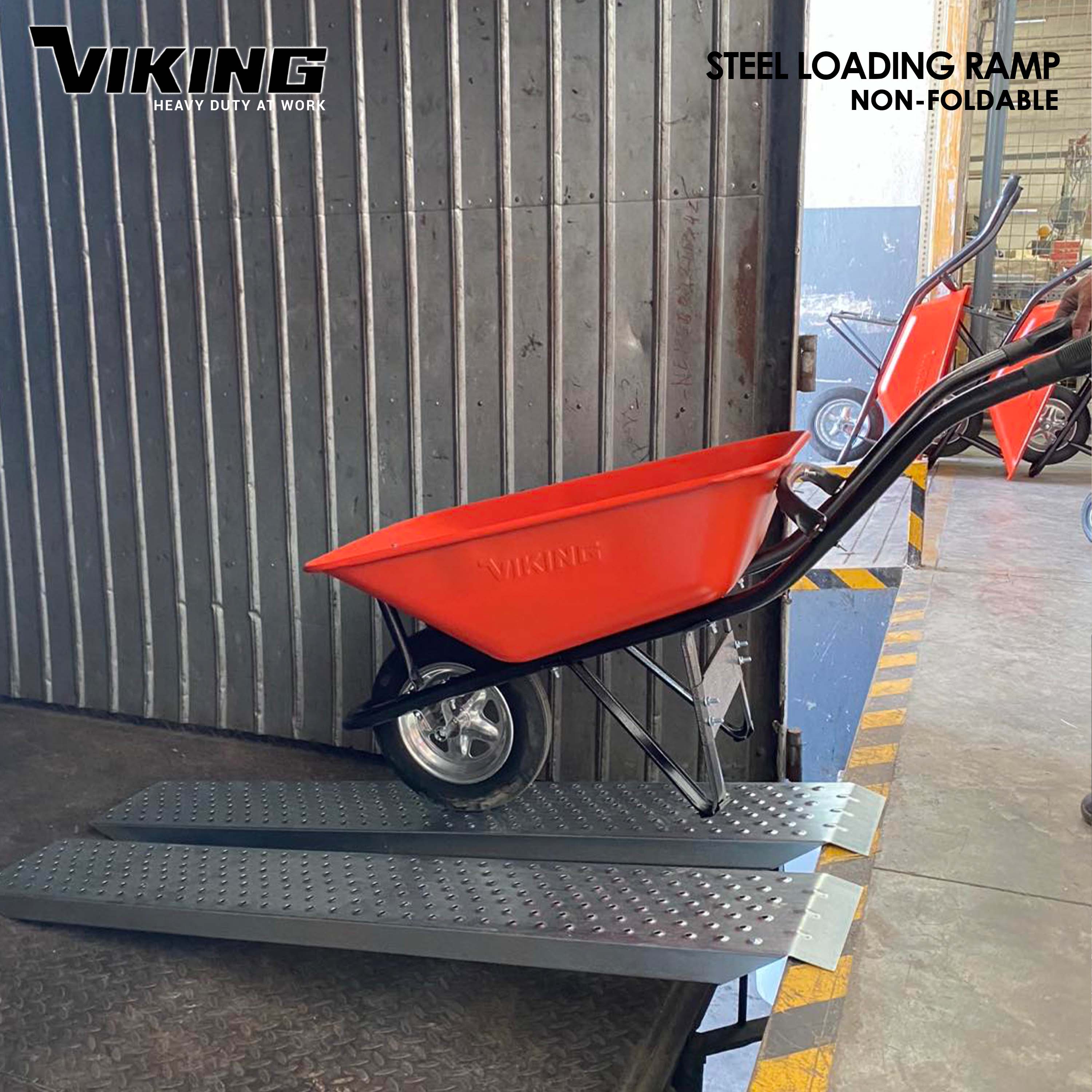 Viking QT002 Portable Steel Loading Ramp (non-foldable) Galvanized Steel 200kg Capacity (2pcs ...