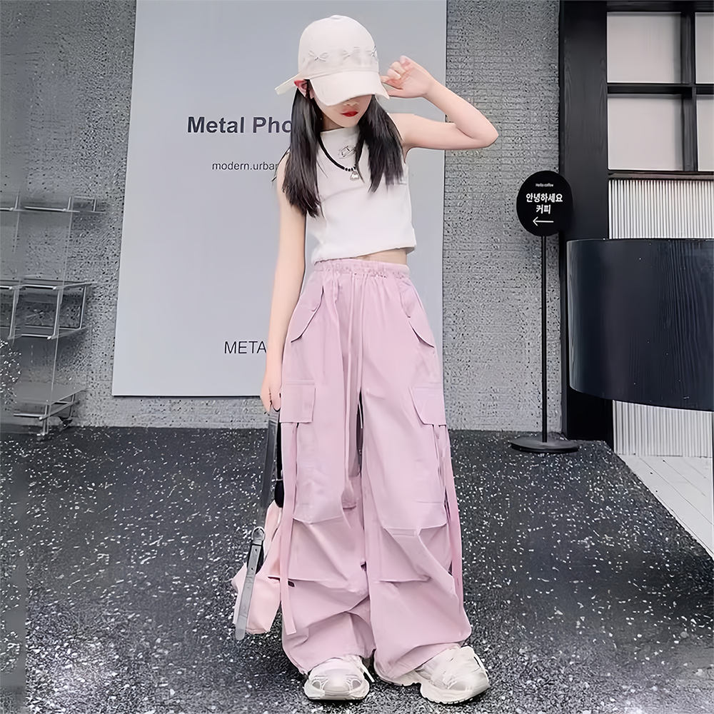 Mikyolike Korean Pants For Girls Fashion Cargo Pants Sports Children's ...