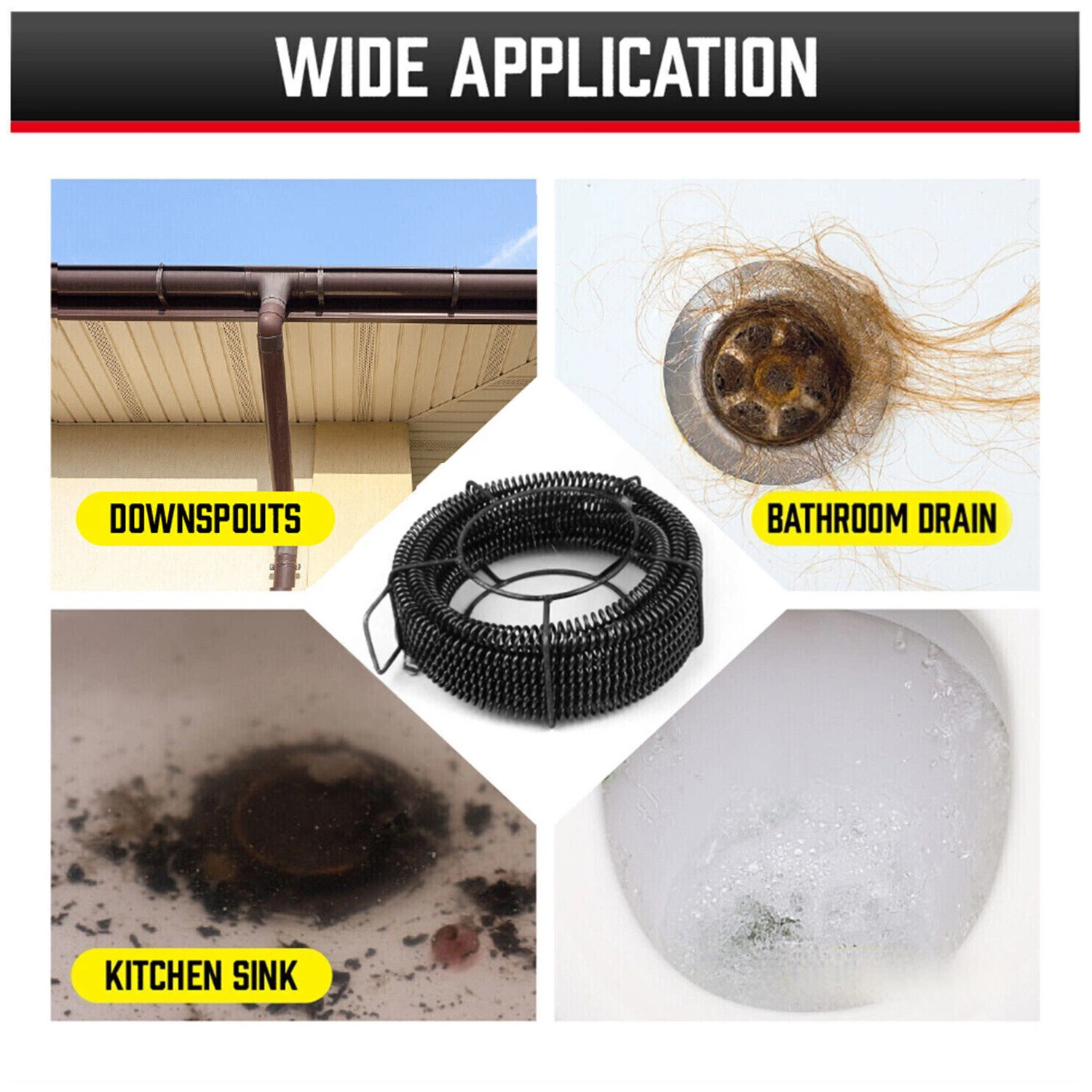 Sewer Dredging Spring Tool Electric Drill Drain Cleaner Sewer Rod ...