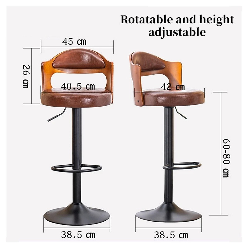 COD Solid Wood Back Bar Stool High Chair Bar Stool Bar Chair Chair ...