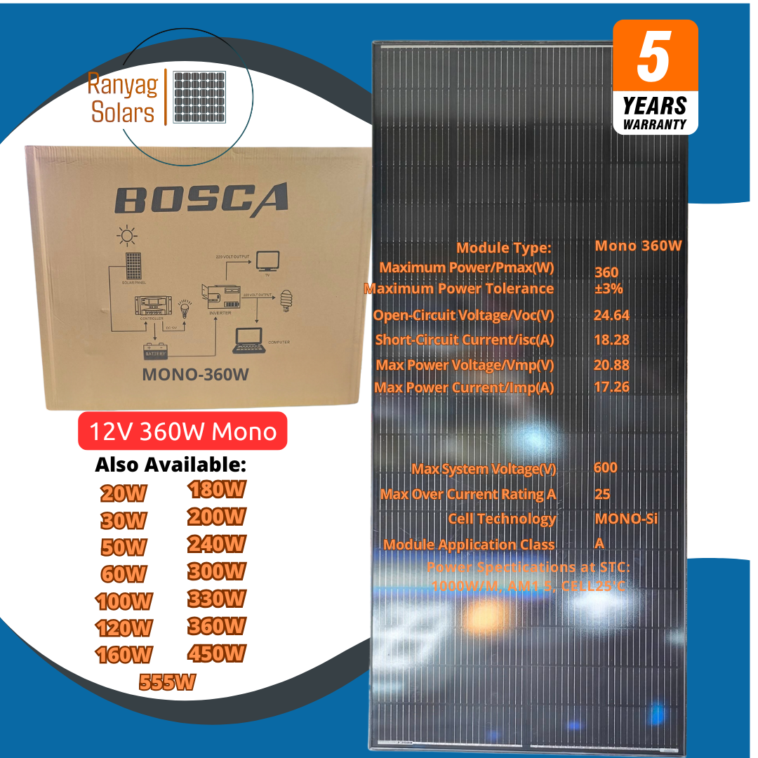 [Bosca] Solar Panel 12V 200W/300W/360W/450W/160W Monocrystalline 182 ...