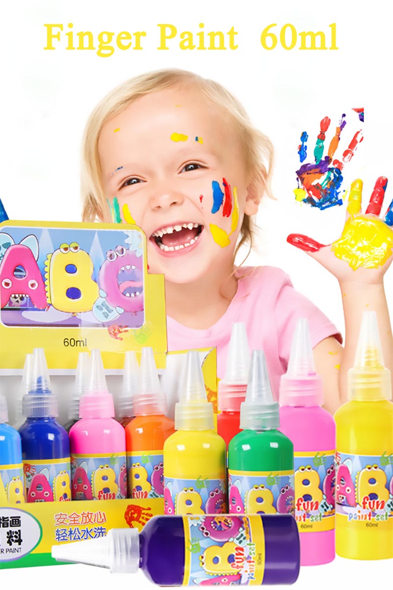 Finger Painting Paint 12 Colors Washable Non-toxic Children DIY Art ...