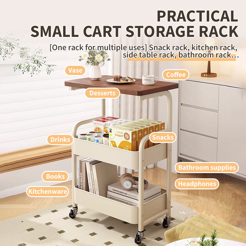 Movable Storage Rack Cart Trolley Rack Toy Snack Storage Trolley Shelf ...