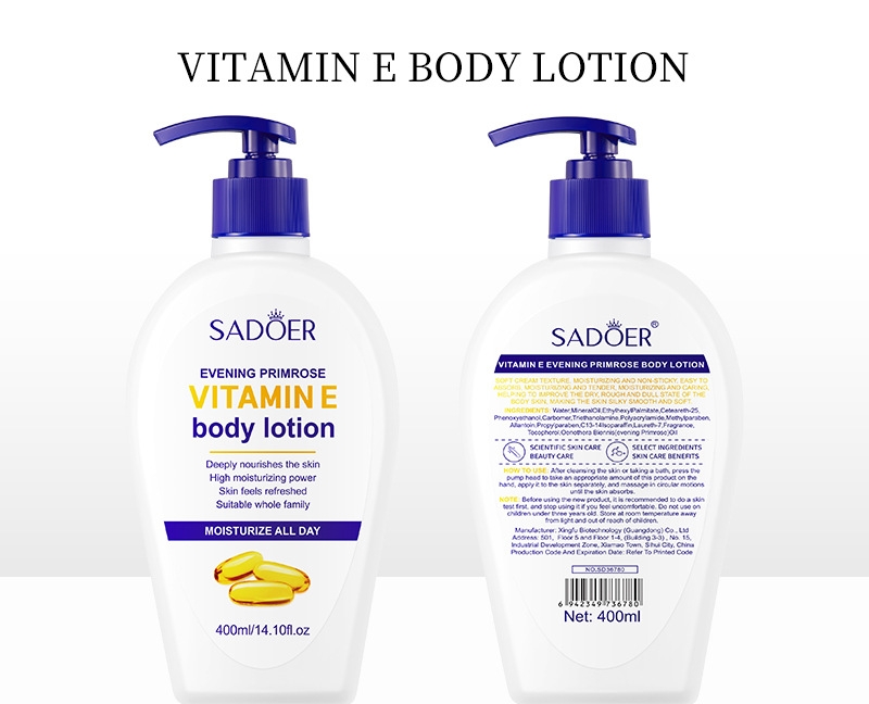 SADOER Vitamin E Body Lotion 400ml - Evening Primrose Moisturizing and ...