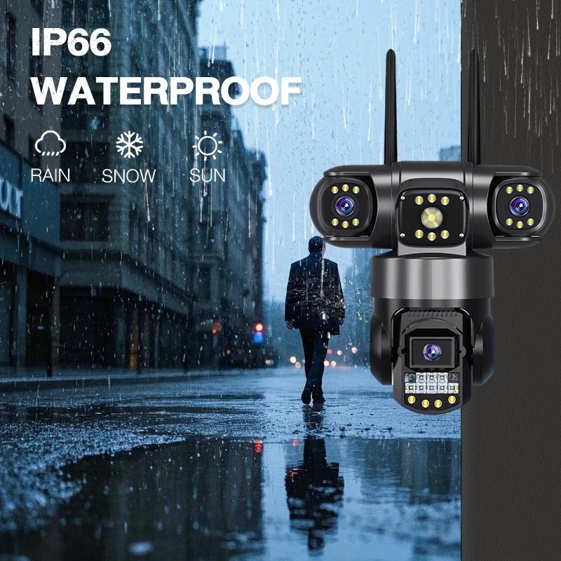 V380 PRO Three Lens CCTV Camera 4K 6MP Outdoor Waterproof PTZ Wireless ...