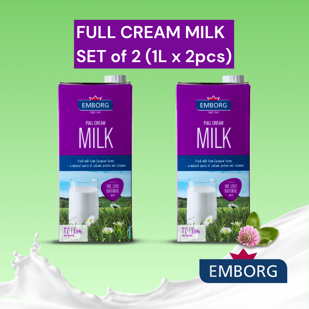 Emborg Full Cream Milk 1L Pure, Creamy Goodness | Solo, Doub, Trio ...