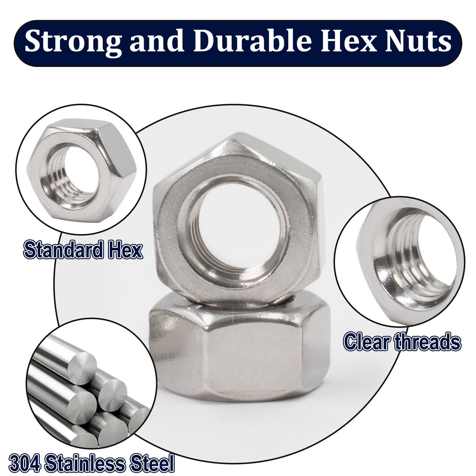 allen hex nut stainless 201, hex nut ordinary stainless, hex nut M3–M12 ...