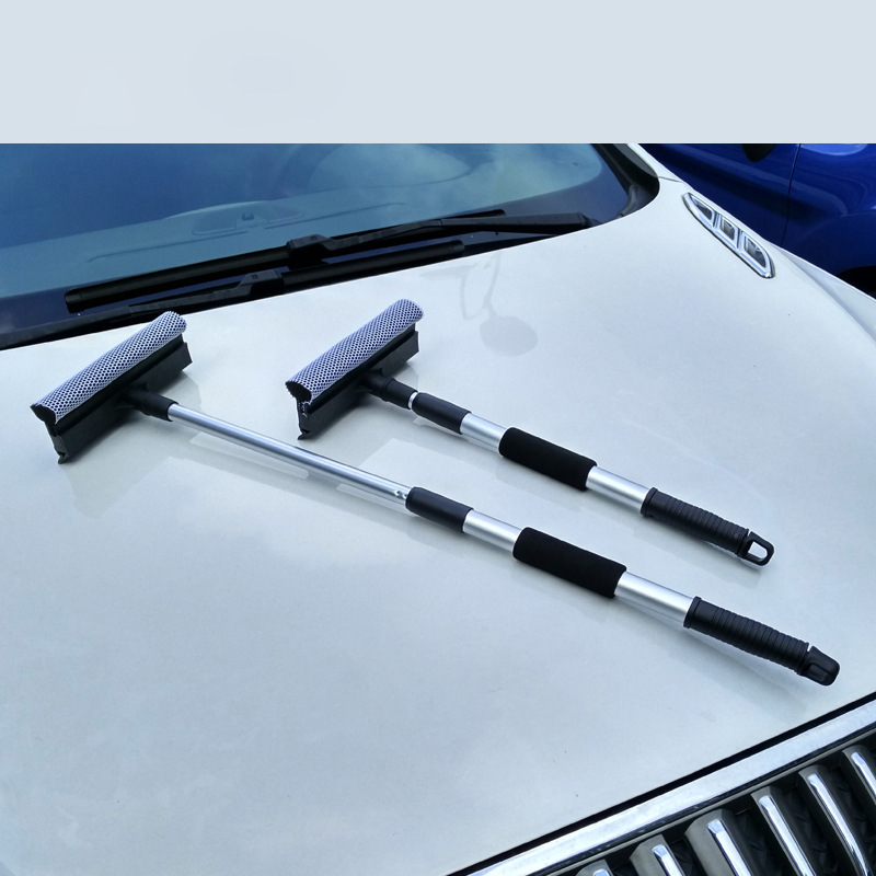 2 in 1 Telescopic Glass Wiper Long Handle Double-sided Sponge Wiper ...