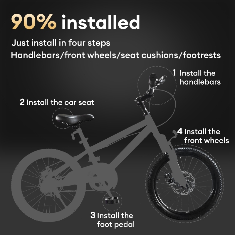 Beige Mountain Bike For Kids 16/18 Inch Children's Mountain Bikes With ...