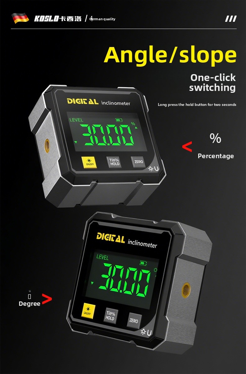 360° Digital Inclinometer Measurement Tool Range Finder Magnetic Base ...