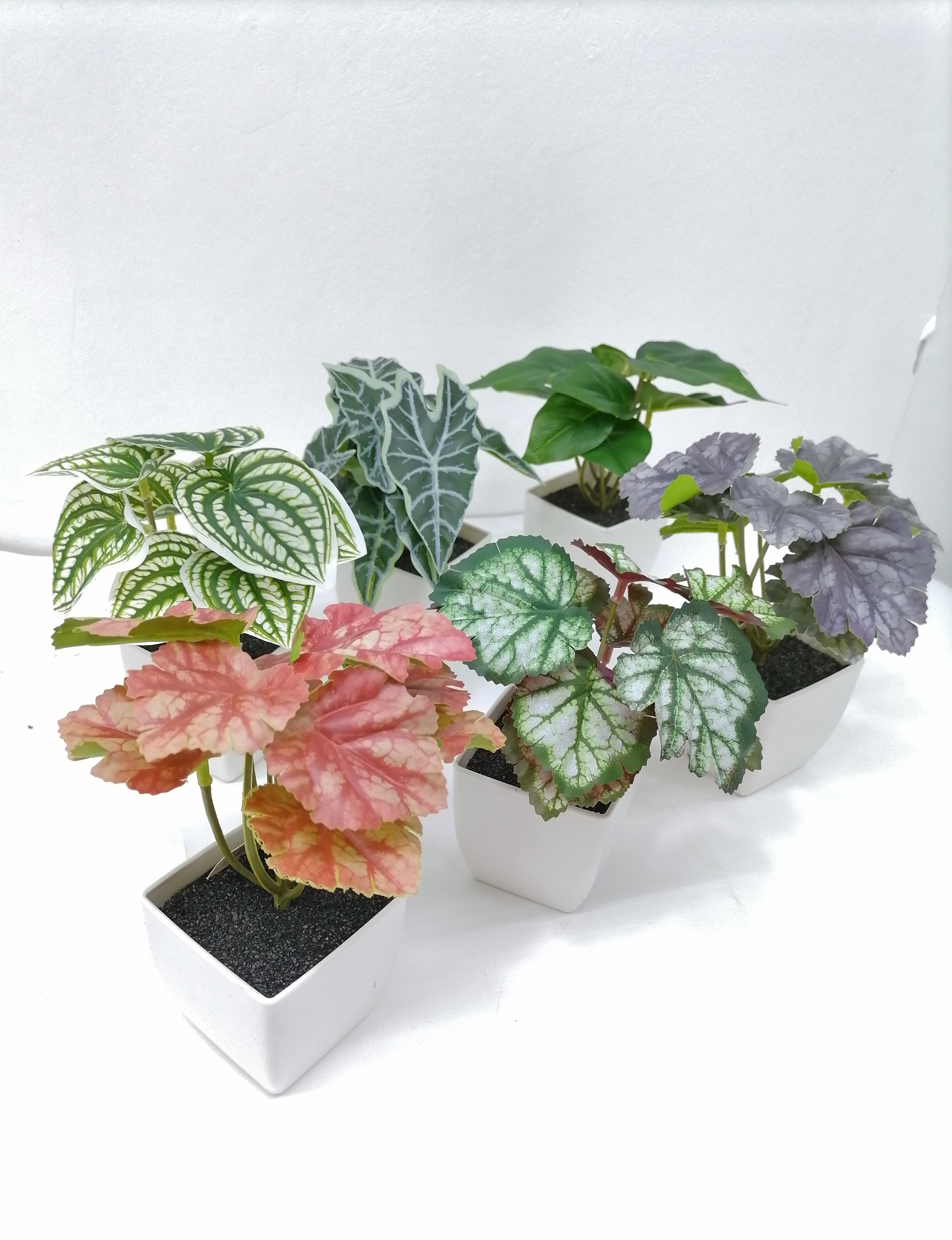 1PC 14x6cm Flower and Pot Artificial Small Bonsai Plant White Potted ...