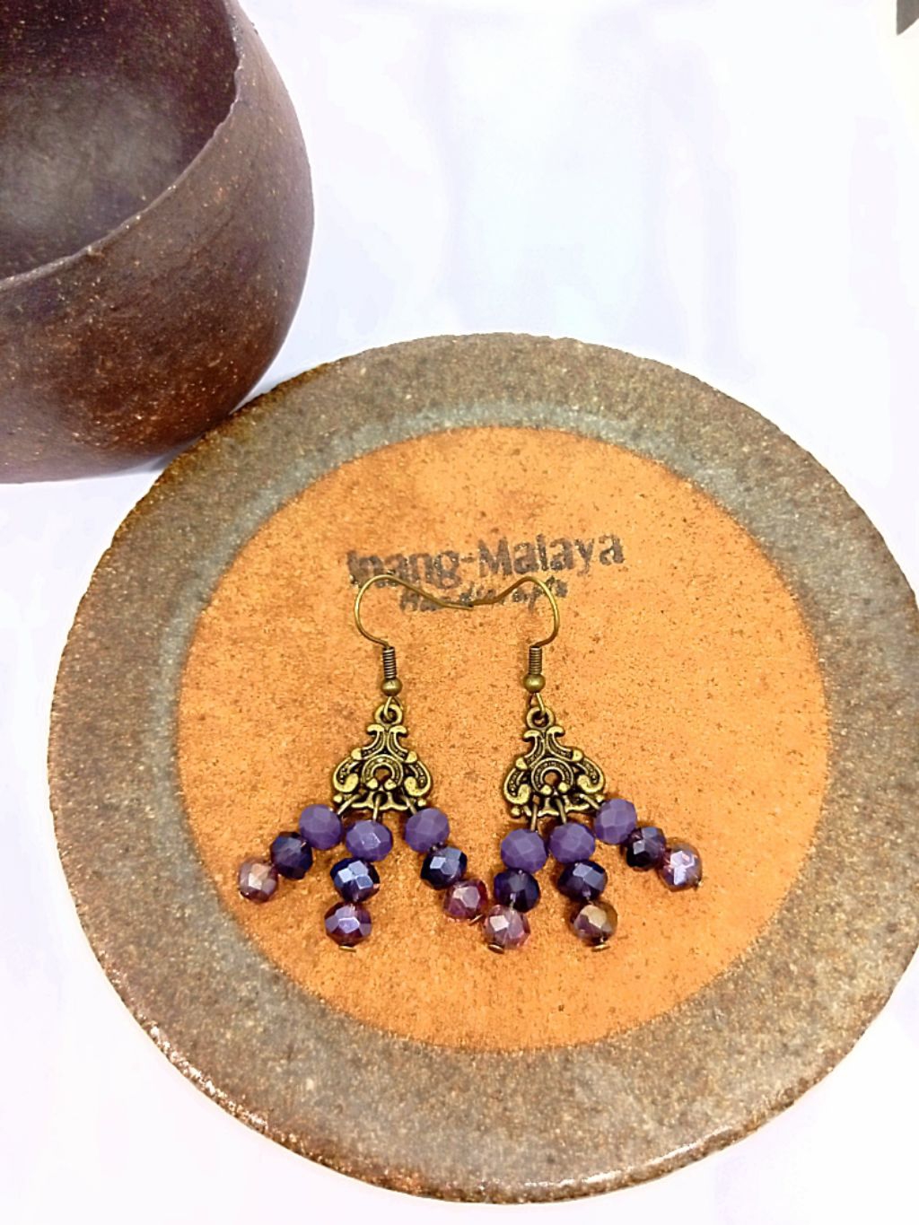 Enchanted Violet Beaded Drop Earrings – Vintage Purple Crystal Dangle ...