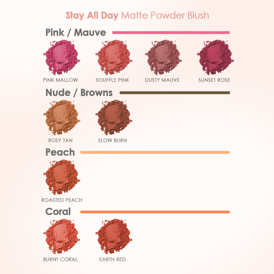 Sassy Colors Stay All Day Matte Powder Blush Makeup Long Lasting ...