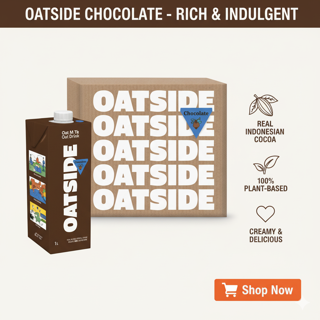 OATSIDE Chocolate Oat Milk 1L x3/x6 – Plant-Based, Real Cocoa, Vegan ...